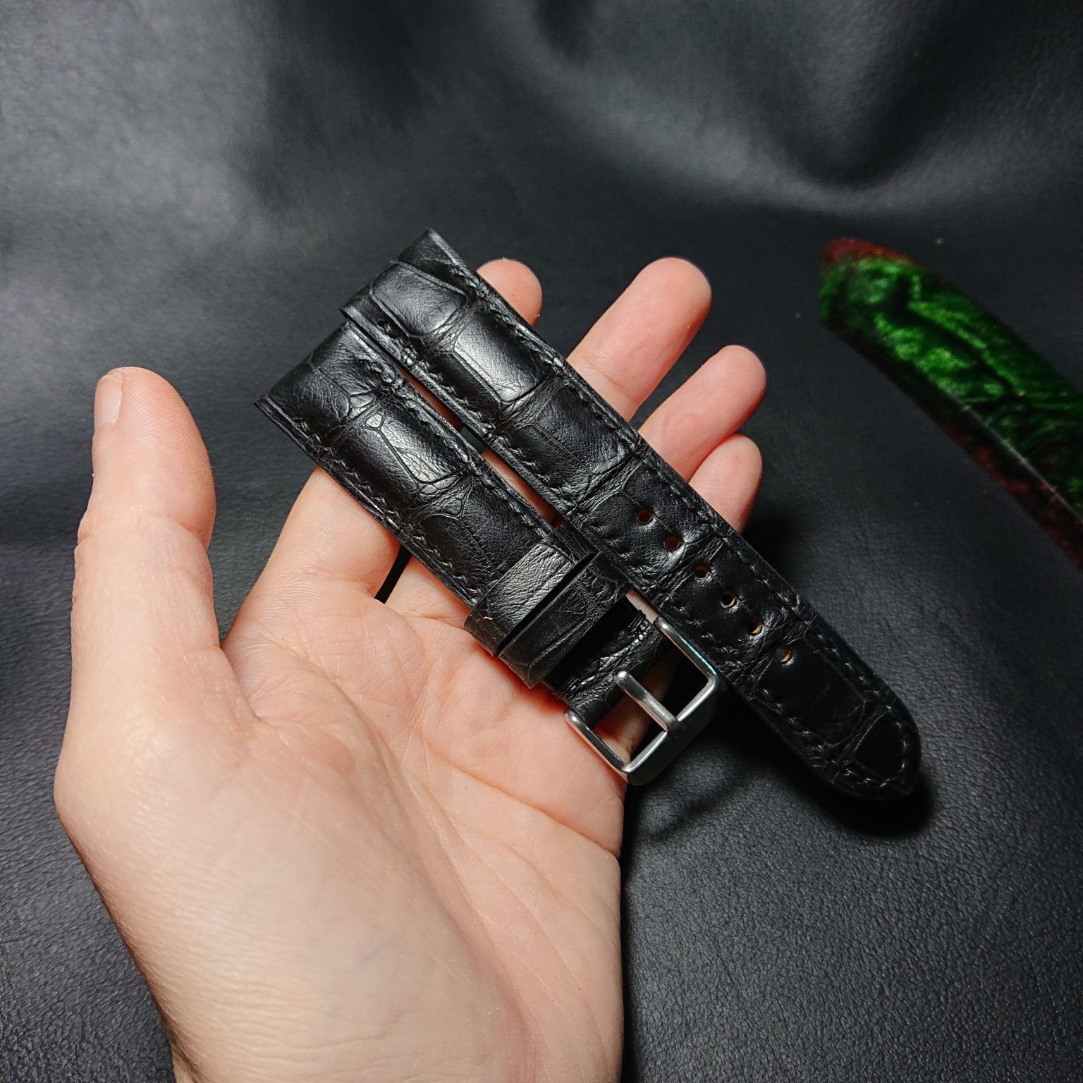 Black AMTAN Crocodile leather strap | 7Strap