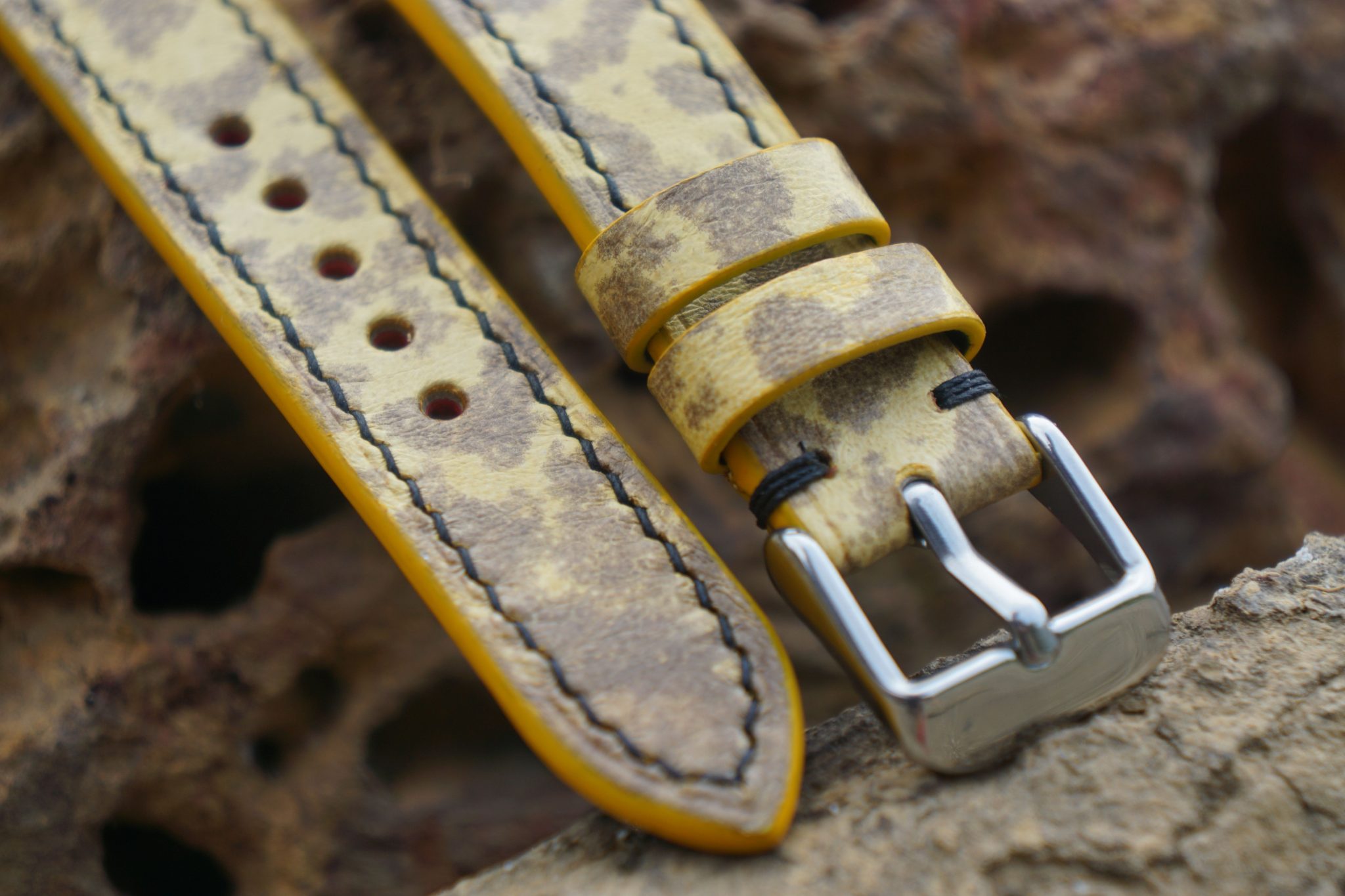 Yellow Frog Leather Watch Strap | Unique Leather Watch Strap | 7Strap