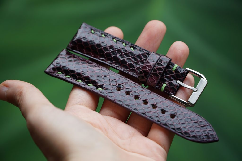 Dark Purple Snake Leather Watch Strap | 7Strap