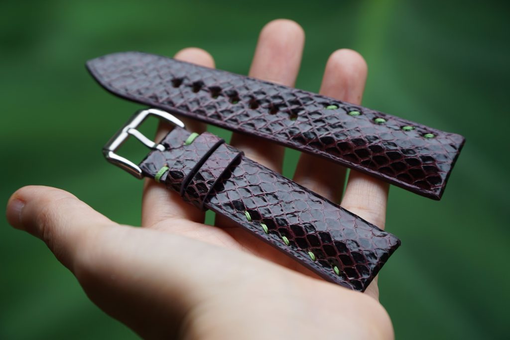 Dark Purple Snake Leather Watch Strap | 7Strap