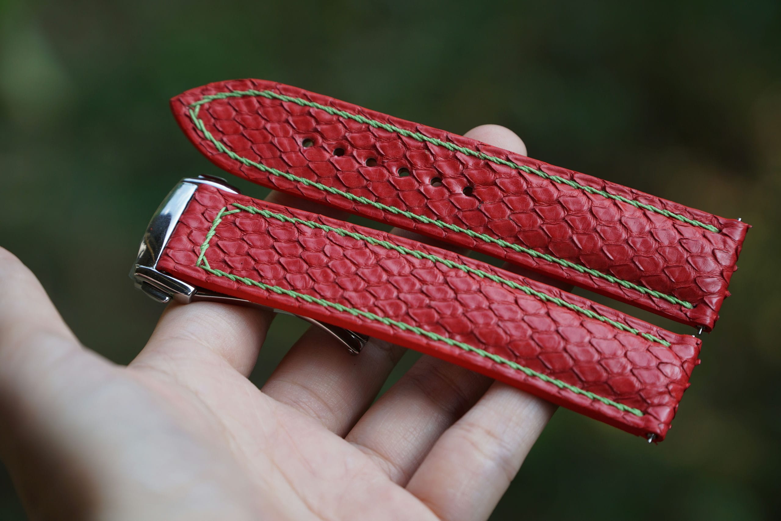 Red Python Leather Watch Strap | 7Strap