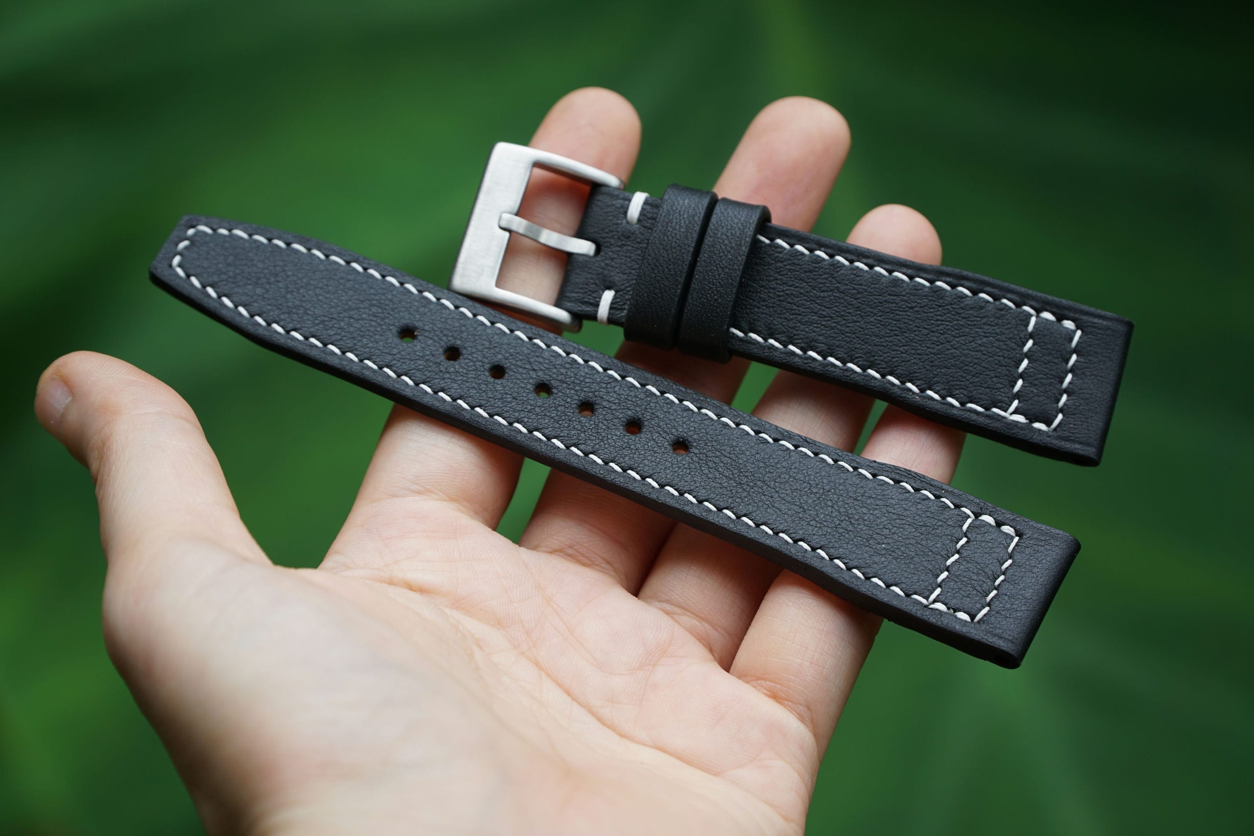 Black Swift-Soft Leather Pilot Watch Strap | 7Strap