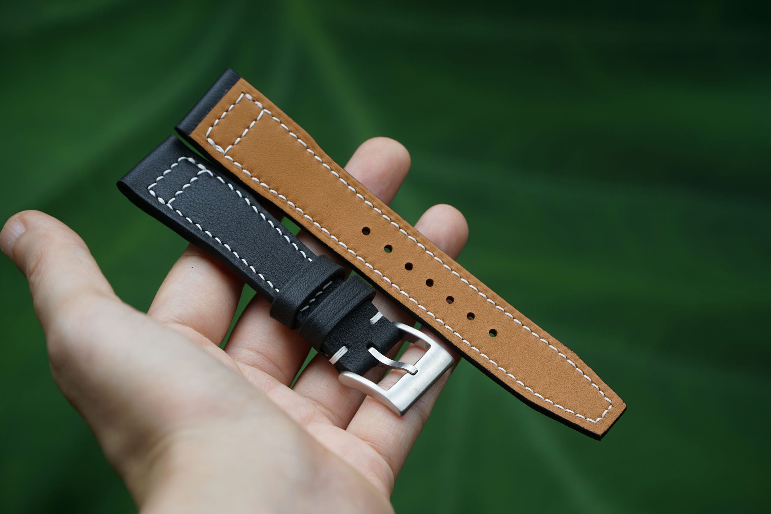 Black Swift-Soft Leather Pilot Watch Strap | 7Strap